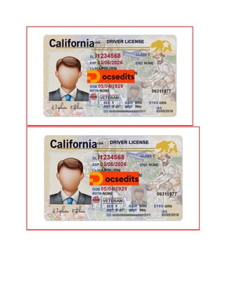 California Driver License Psd file editing | PDF