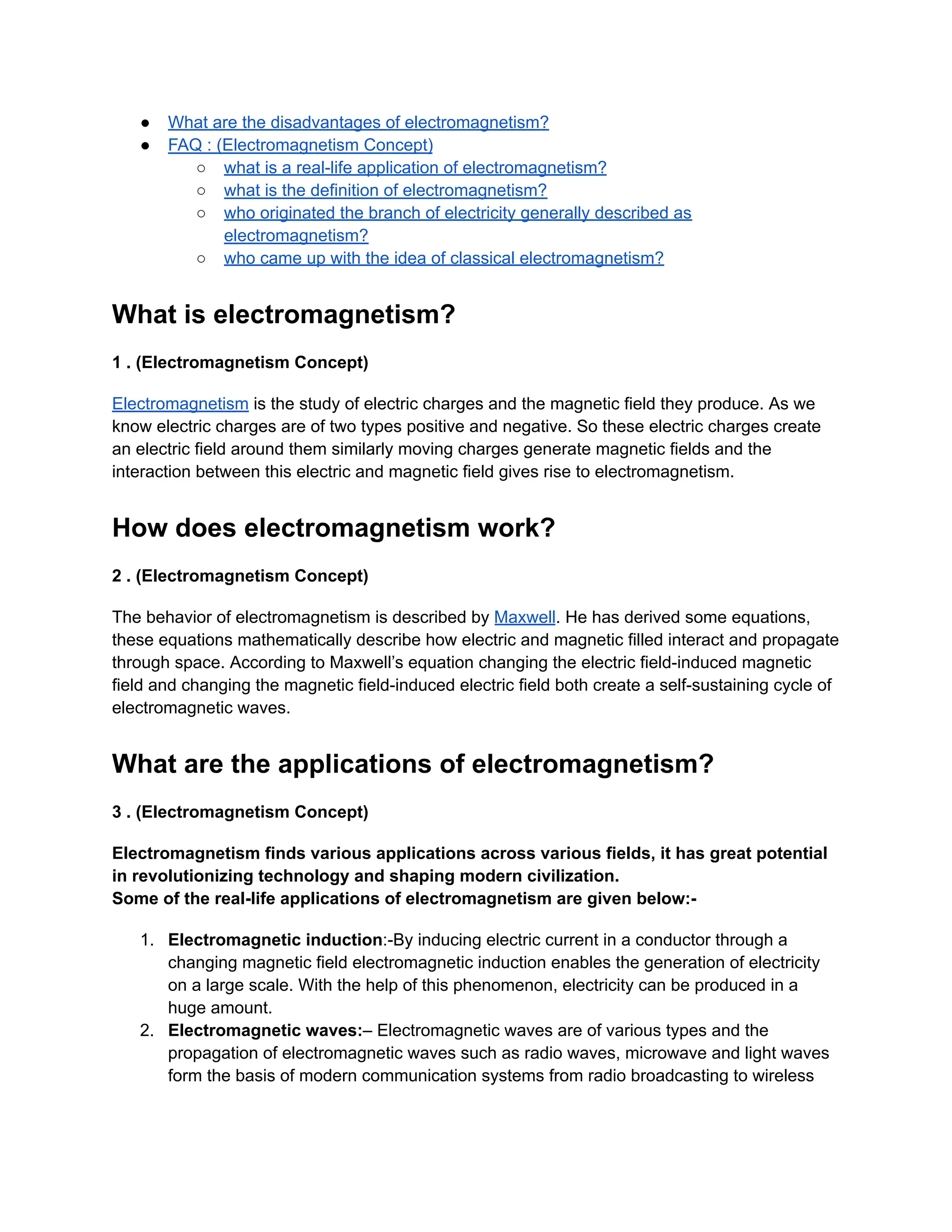 Electromagnetism Concept : Theory to Applications | Superb Explanation ! | 2024 | PDF