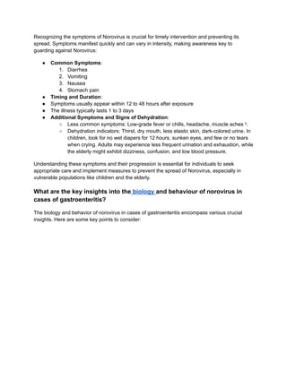 Norovirus Protection: Essential Tips for Guarding Against Norovirus | PDF