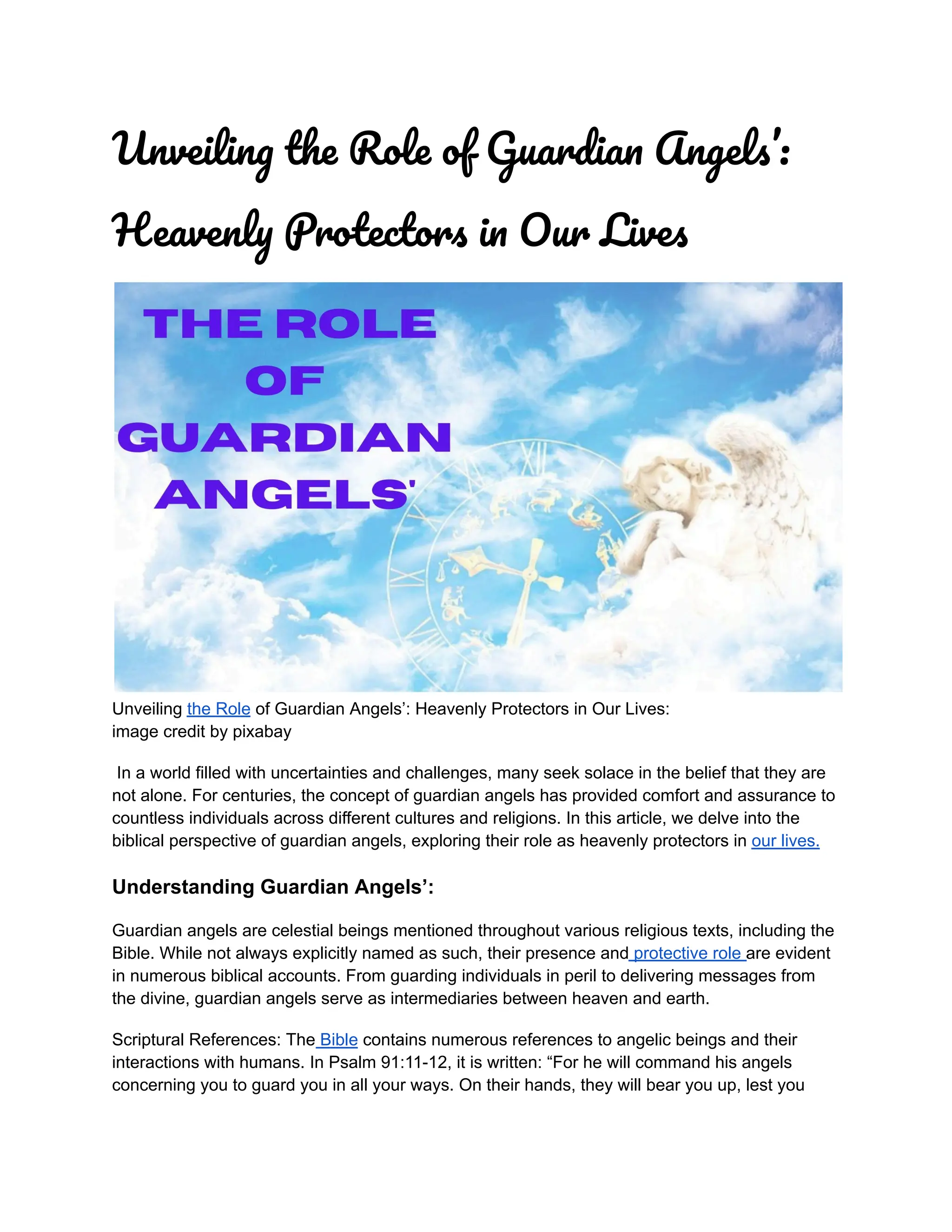 Unveiling the Role of Guardian Angels’: Heavenly Protectors in Our ...