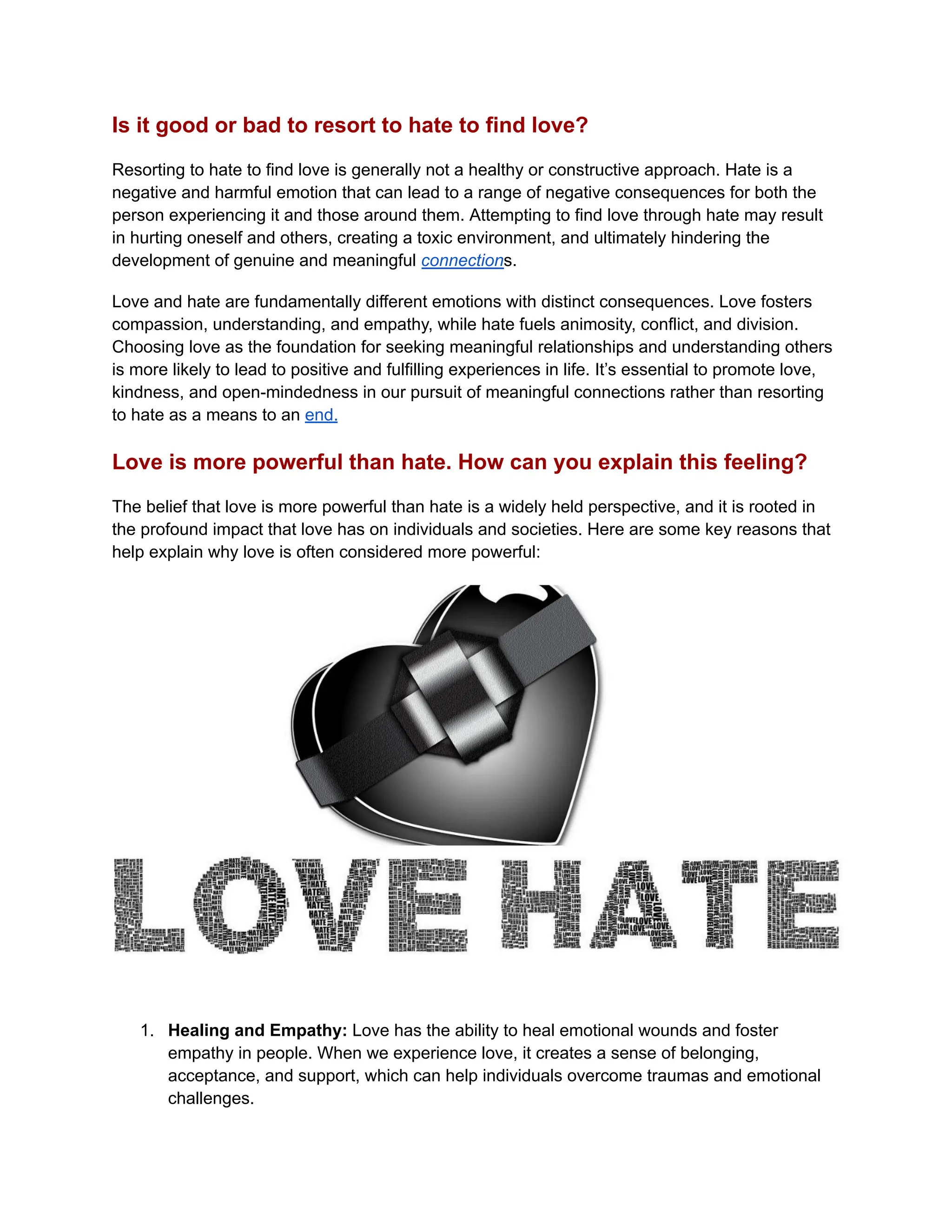 Love and Hate: Unveiling the Strongest Emotion | PDF | Dating | Family ...