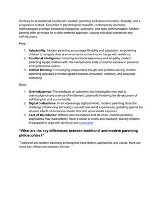 Traditional vs. Modern Parenting: Unveiling the Pros and Cons for Your ...