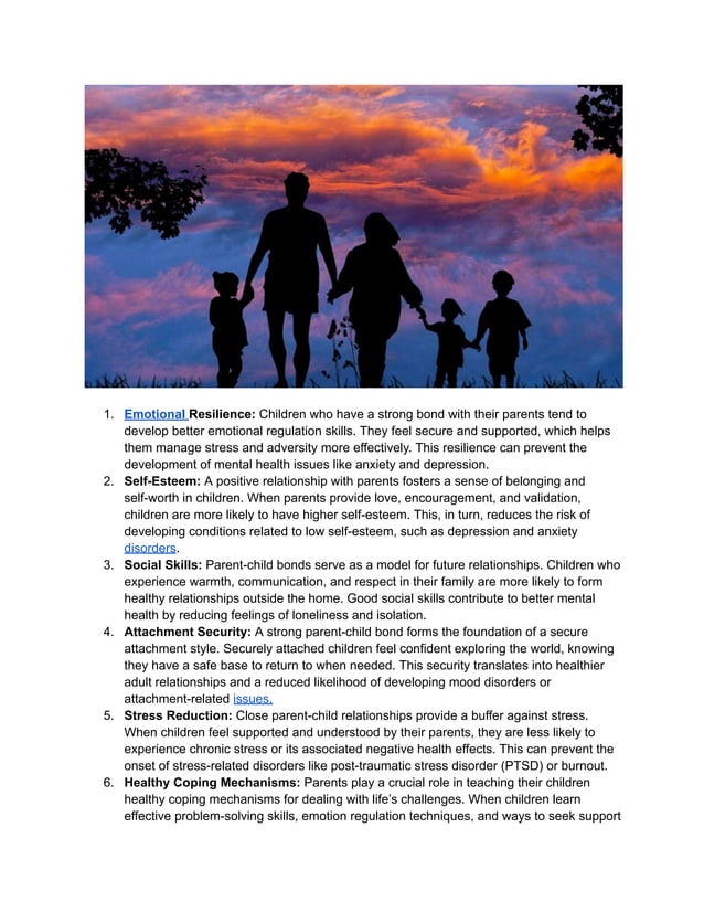 How a Strong Parent-Child Bond Shapes Lives? | PDF | Parenting Children ...