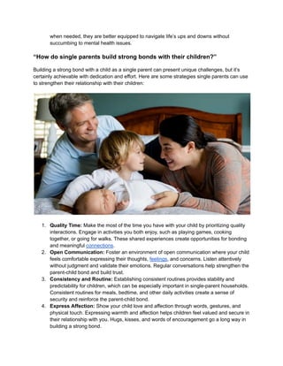 How a Strong Parent-Child Bond Shapes Lives? | PDF | Parenting Children Aged 4-11 | Parenting