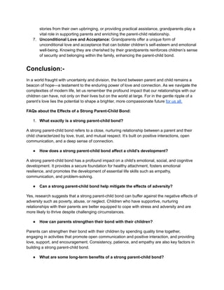 How a Strong Parent-Child Bond Shapes Lives? | PDF | Parenting Children ...