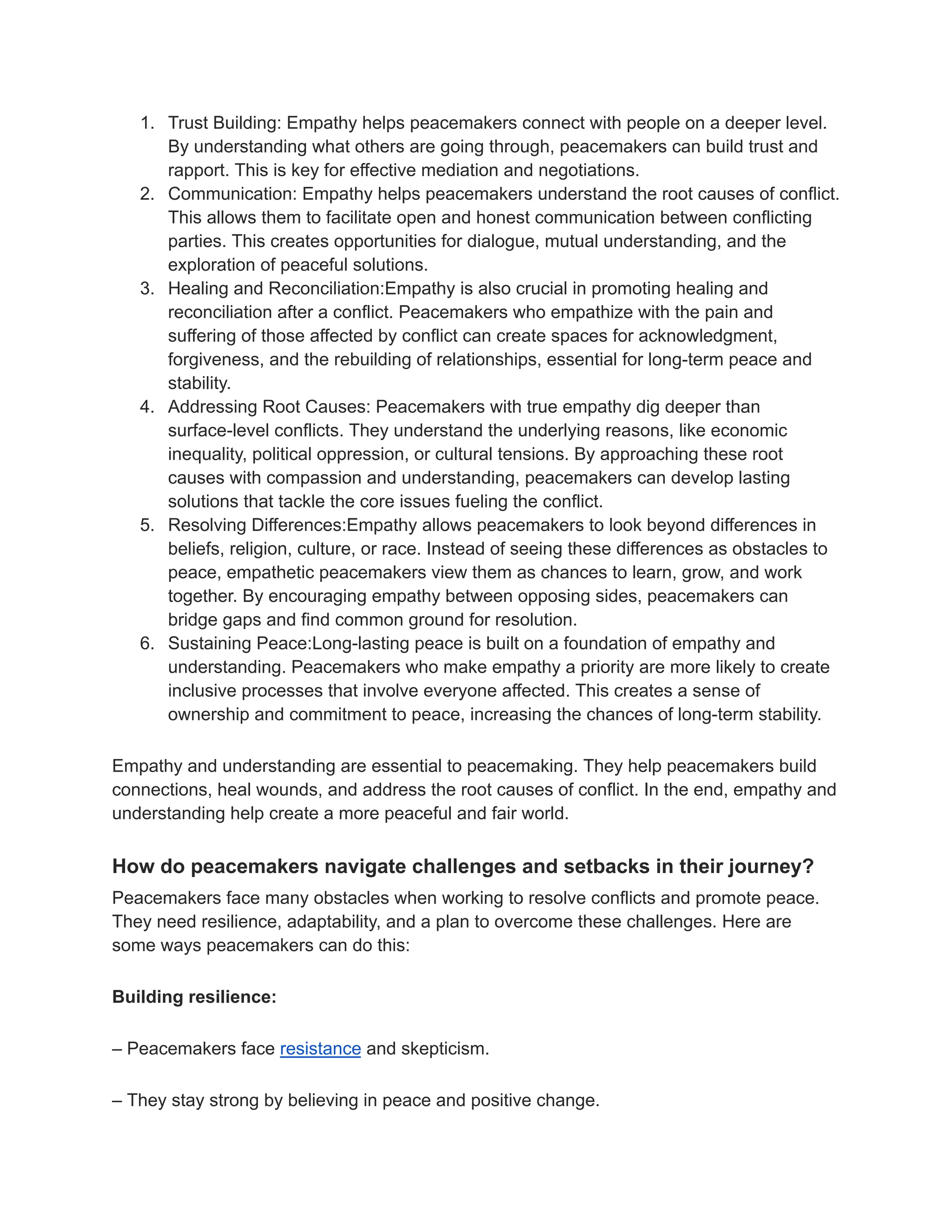 Cultivating Peace:The Journey of Peacemakers | PDF