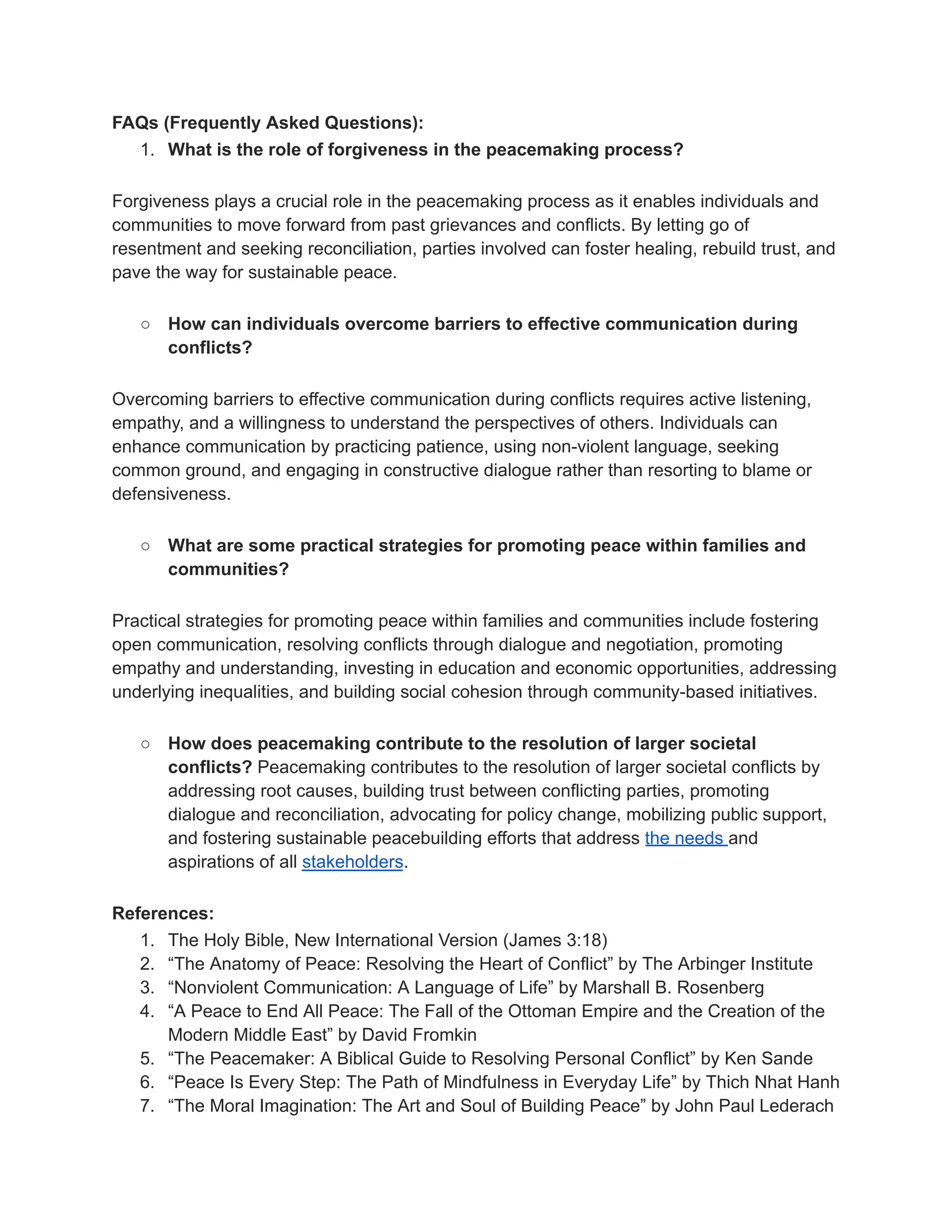 Cultivating Peace:The Journey of Peacemakers | PDF