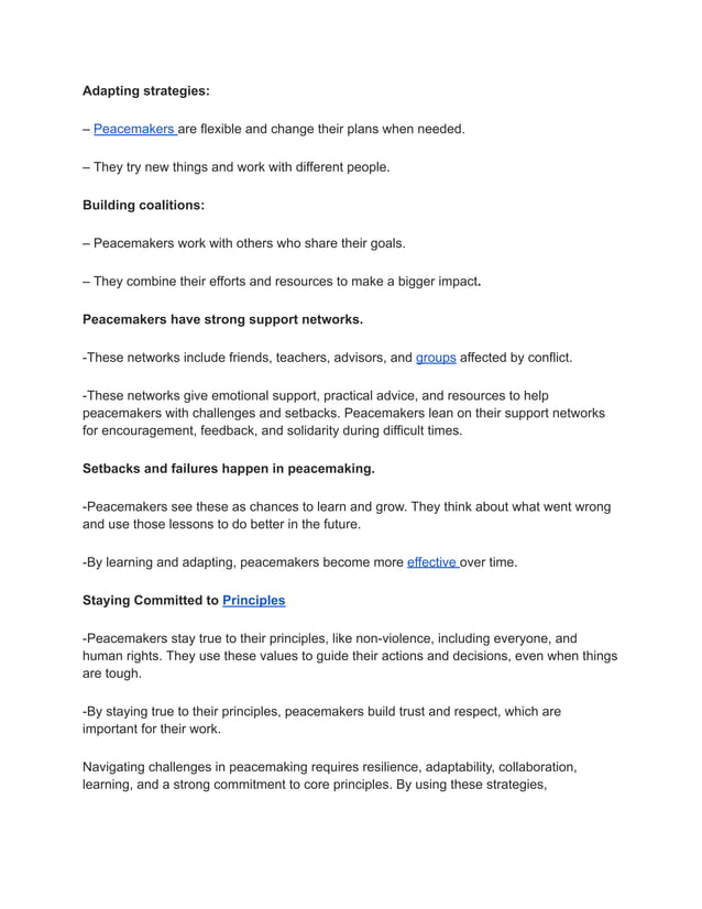 Cultivating Peace:The Journey of Peacemakers | PDF