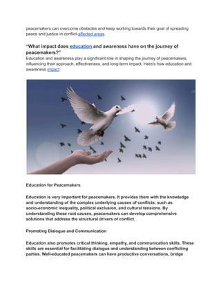 Cultivating Peace:The Journey of Peacemakers | PDF