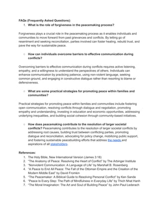 Cultivating Peace:The Journey of Peacemakers | PDF