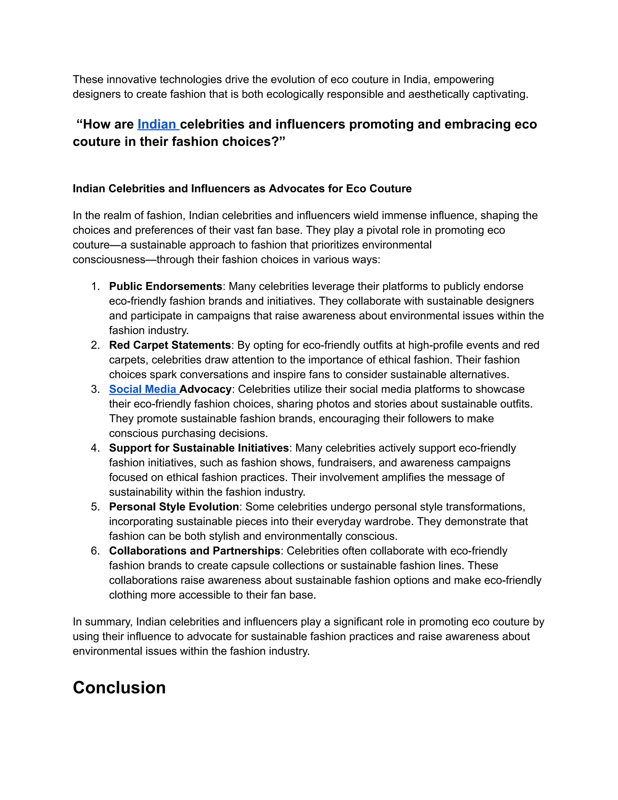 Eco Couture: India’s Sustainable Style Icons | PDF