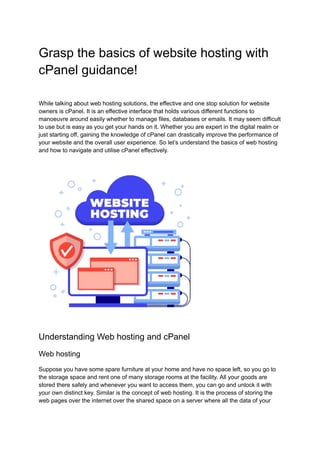 Grasp the basics of website hosting with cPanel guidance! | PDF | Web ...