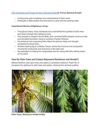 Palm Trees and Cedars: A Biblical Blueprint for Righteous Living | PDF
