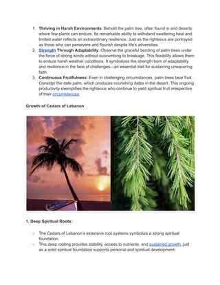 Palm Trees and Cedars: A Biblical Blueprint for Righteous Living | PDF