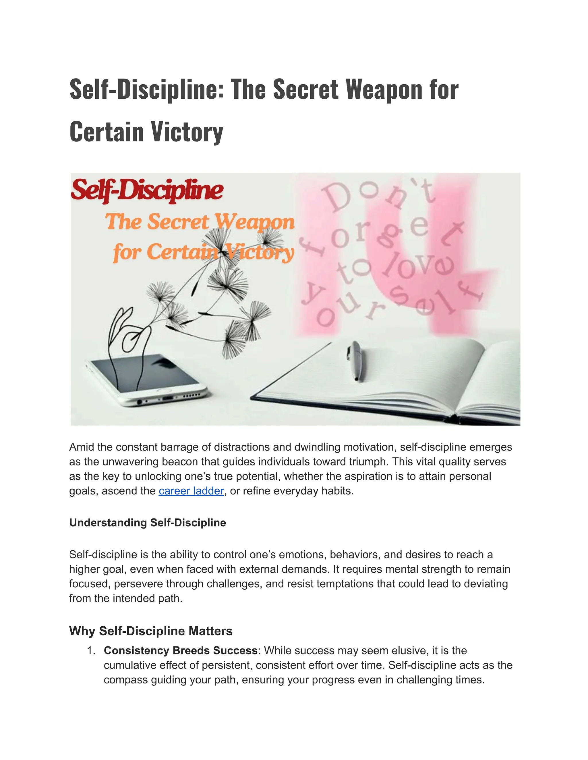 Self-Discipline: The Secret Weapon for Certain Victory | PDF