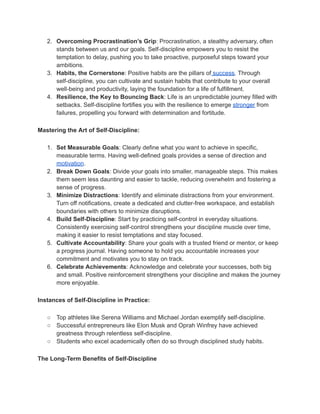 Self-Discipline: The Secret Weapon for Certain Victory | PDF