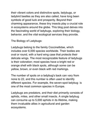 Ladybugs' Enchanting Attraction: Nature's Little Watchmen | PDF
