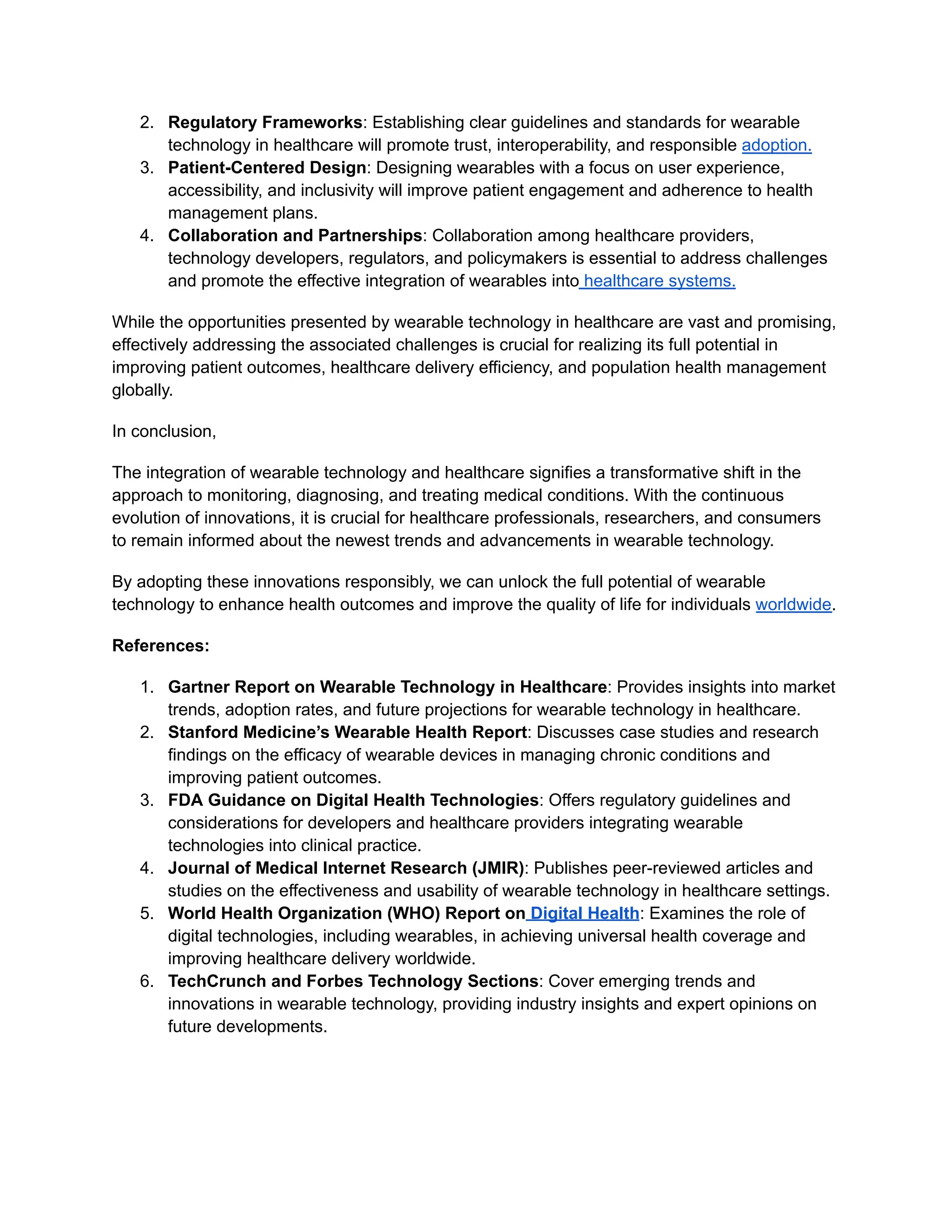 The Future of Wearable Technology in Healthcare: Innovations and Trends to Watch | PDF