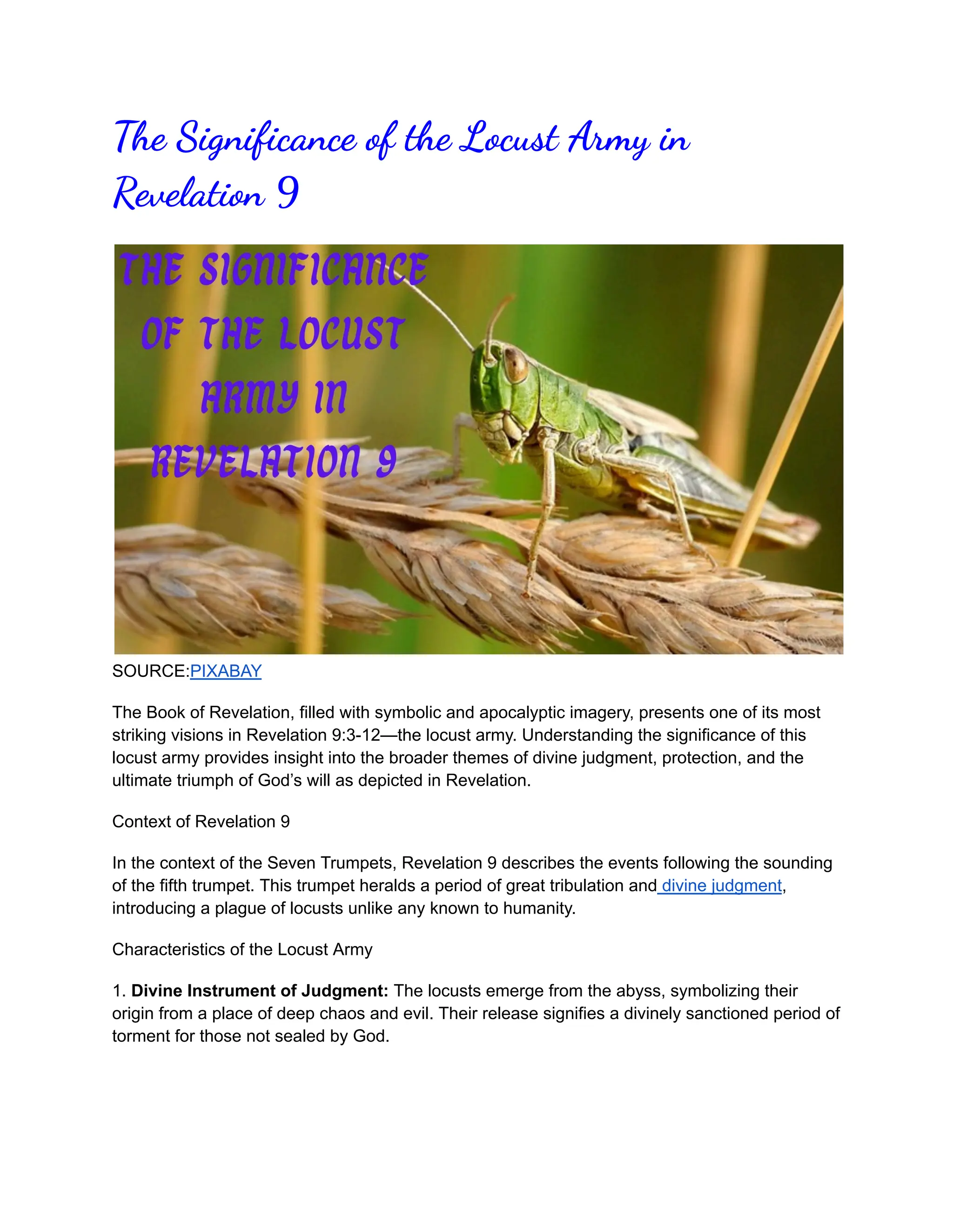 The Significance of the Locust Army in Revelation 9 | PDF