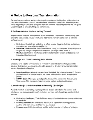 A FREE - Guide to Personal Transformation | PDF