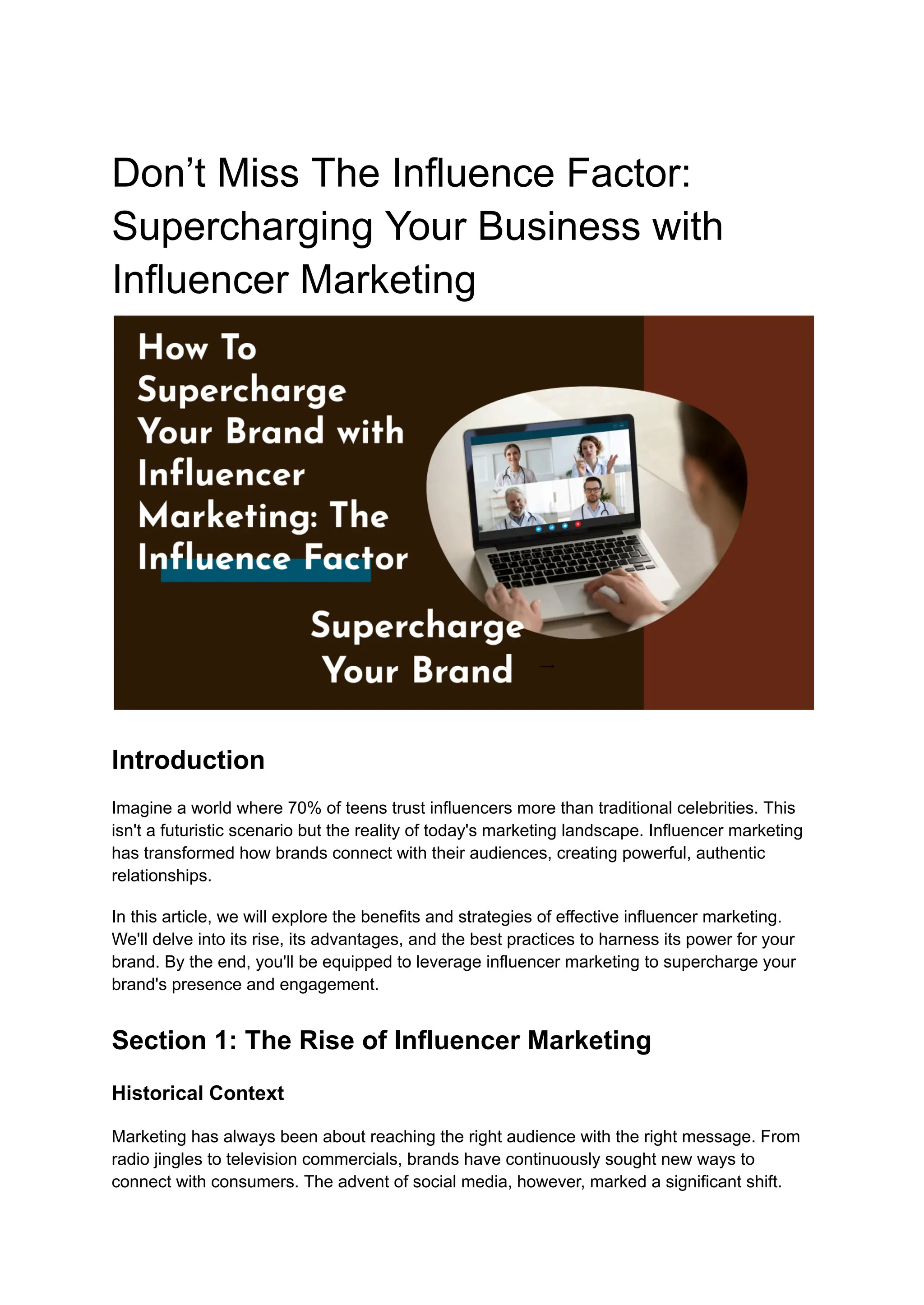 Don’t Miss The Influence Factor: Supercharging Your Business with ...