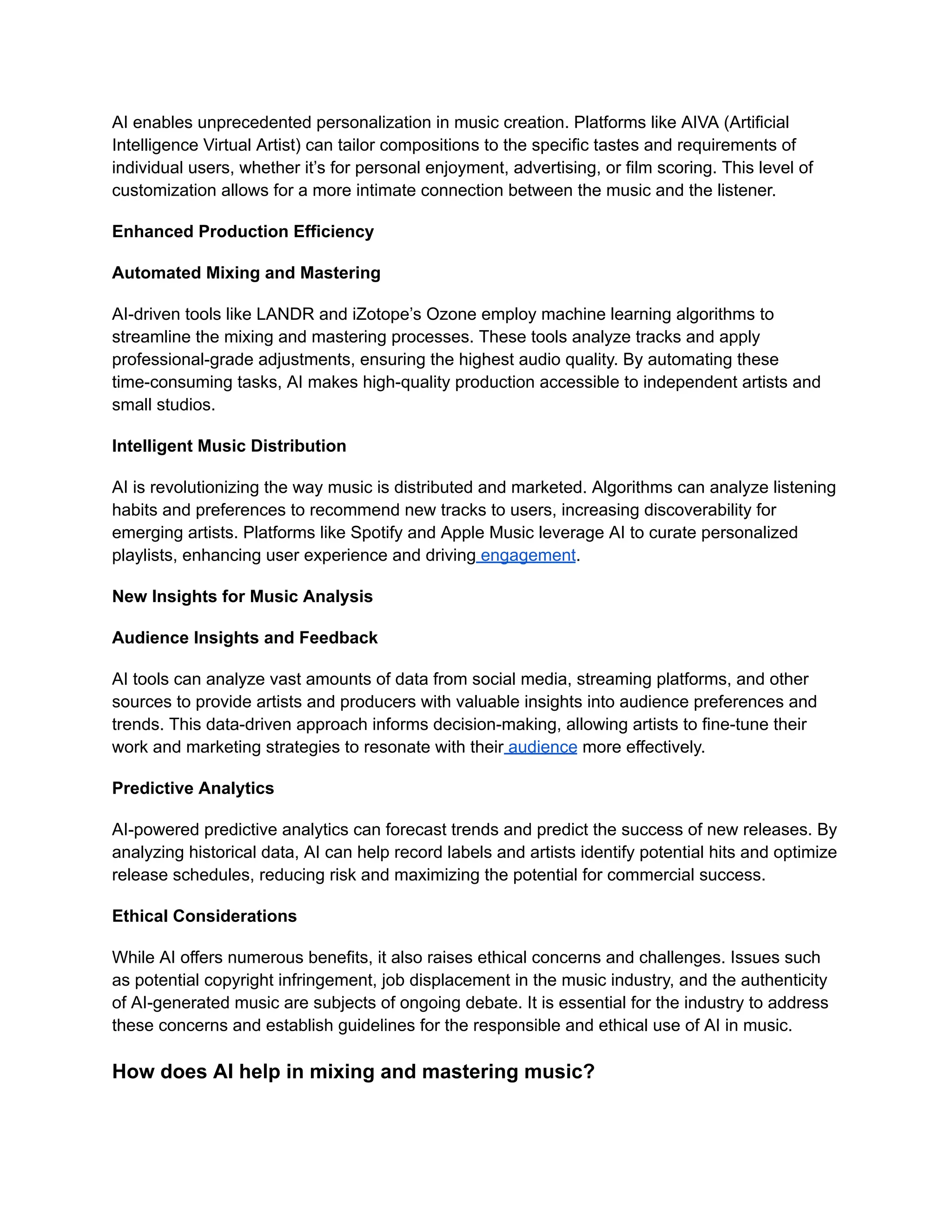 AI and the Music Industry: Enhancing Creativity and Efficiency | PDF ...