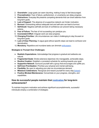 Long-Term Goals: Secrets to Keeping Your Motivation High | PDF