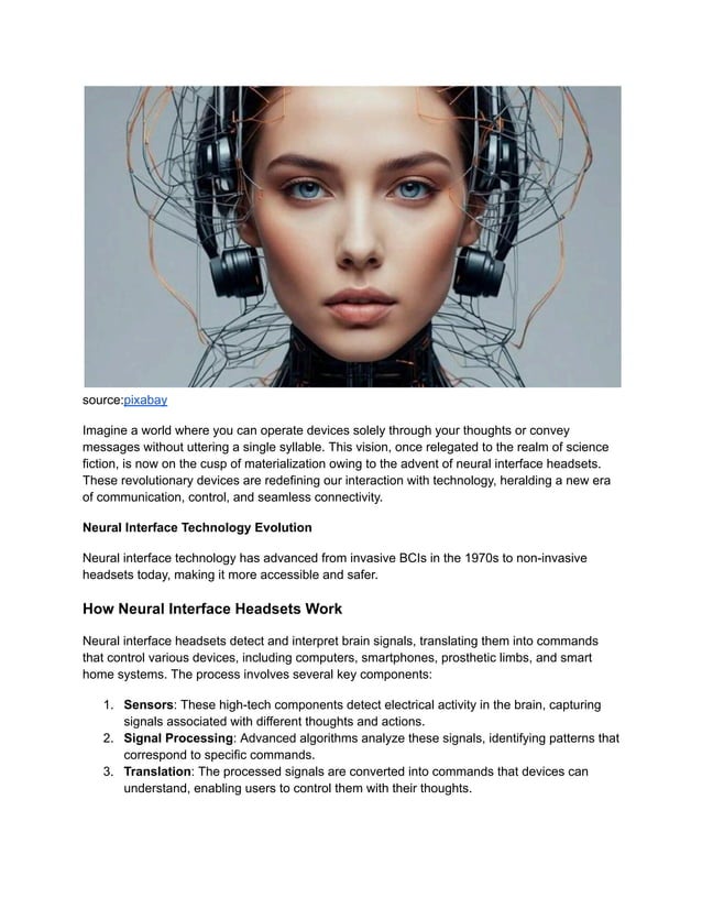 From Sci-Fi to Reality: The Rise of Neural Interface Headsets | PDF