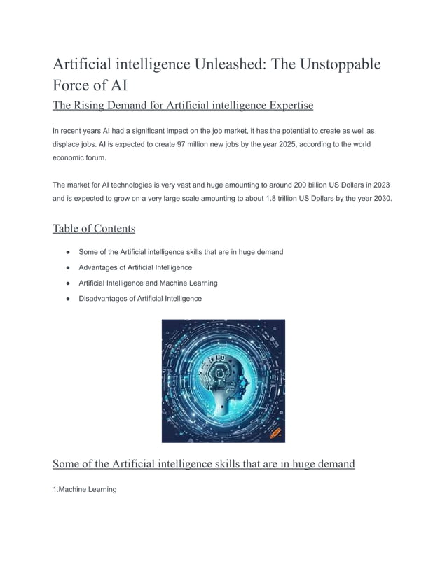 The unstoppable force of Artificial Intelligence | PDF