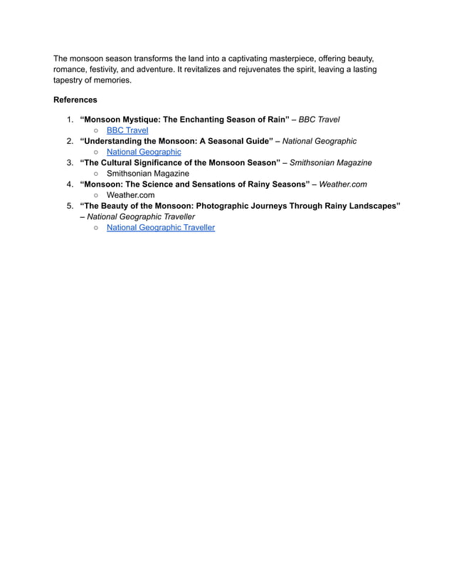 Monsoon Magic: Exploring the Mystique of the Rainy Season | PDF