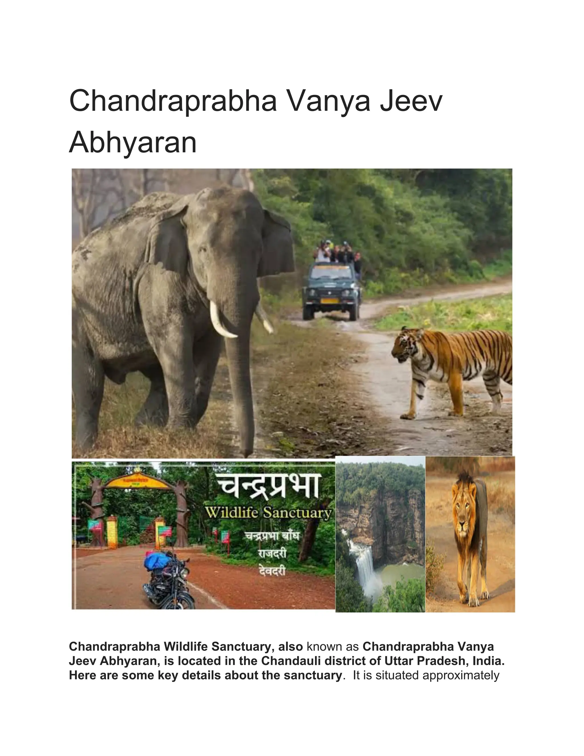 Chandraprabha vana jeevan abhiyana sanctuary | DOCX