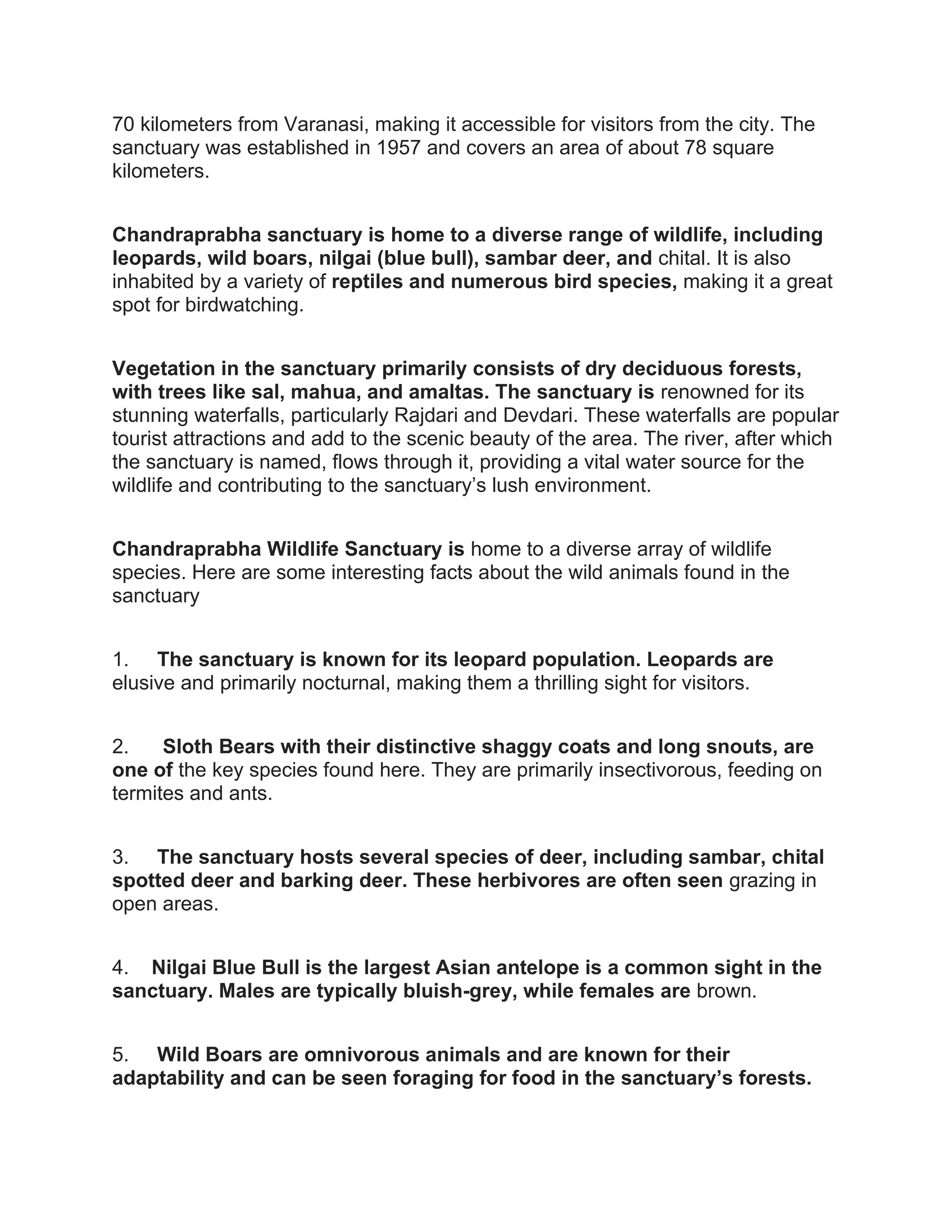 Chandraprabha vana jeevan abhiyana sanctuary | DOCX