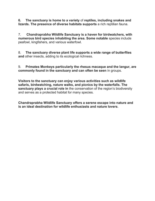 Chandraprabha vana jeevan abhiyana sanctuary | DOCX | Hinduism ...