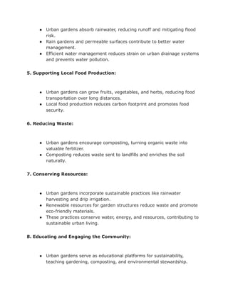 Urban Garden Sanctuary: Contributing to Environmental Sustainability | PDF