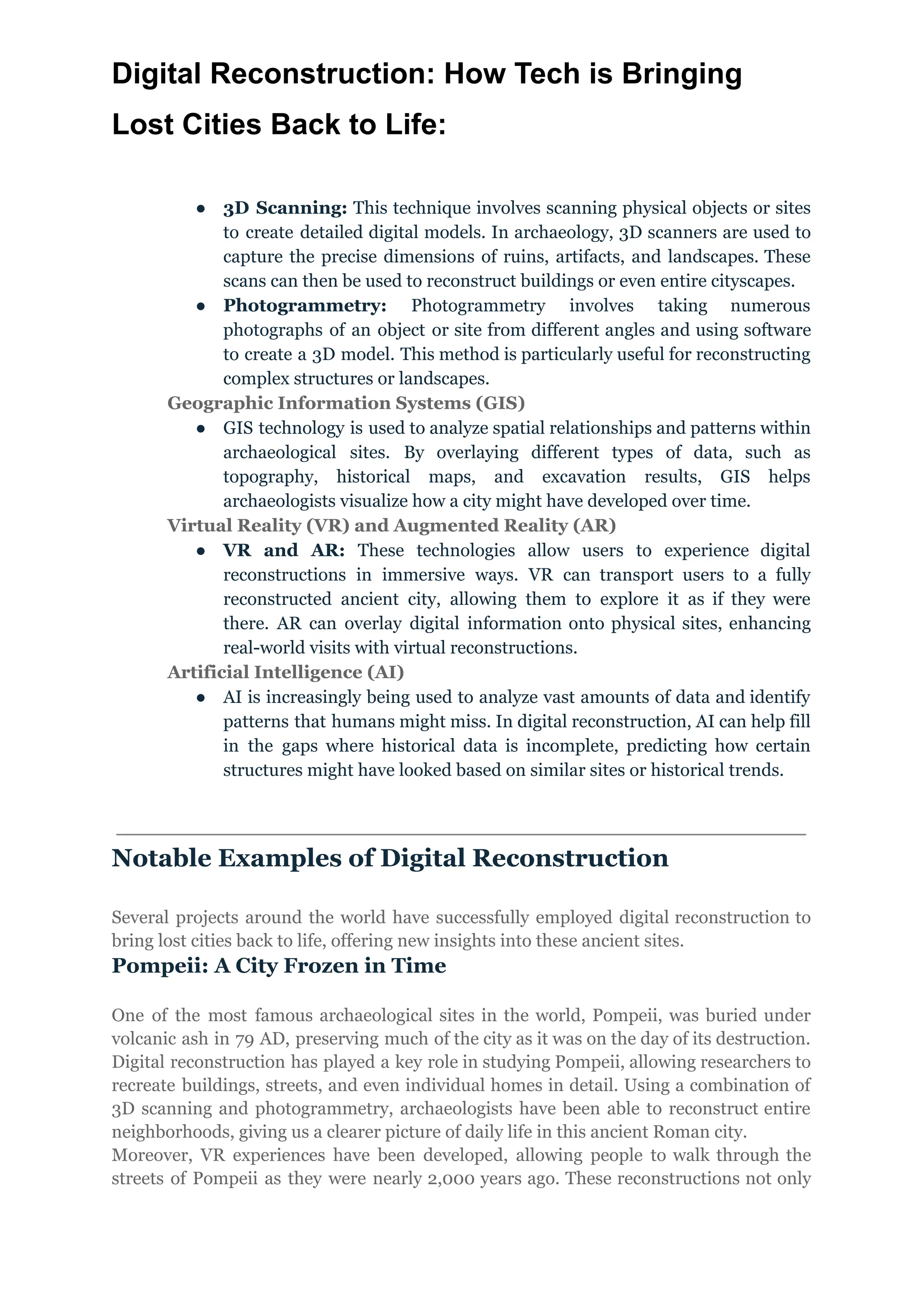 Digital Reconstruction: How Tech is Bringing Lost Cities Back to ...