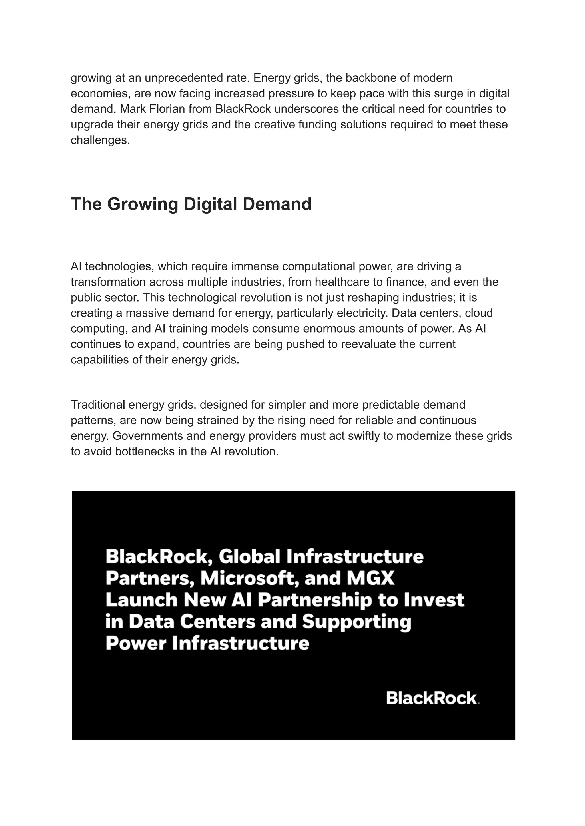 Shifting Critical Infrastructure Needs: The Role of AI and Energy Grid ...