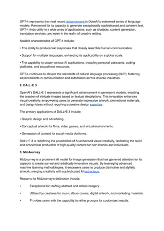 Top 7 Generative AI Models Shaping the Future of Technology | PDF