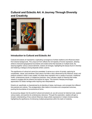 Cultural and Eclectic Art: A Journey Through Diversity and Creativity | PDF