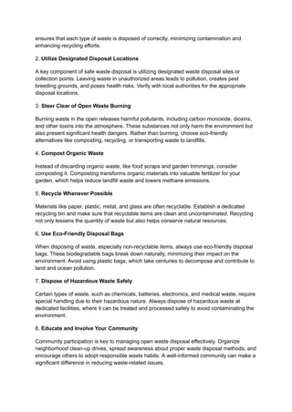 10 Effective Tips for the Safe Disposal of Open Waste | PDF