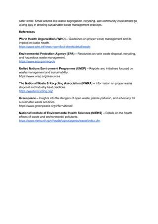 10 Effective Tips for the Safe Disposal of Open Waste | PDF