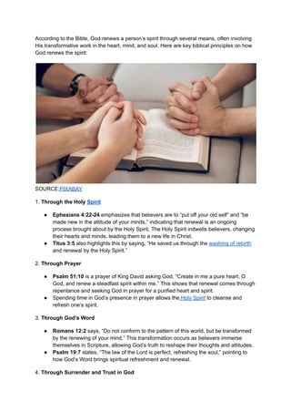 7 Good Things God Provides to Renew Your Spirit | PDF