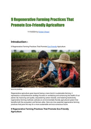 9 Regenerative Farming Practices That Promote Eco-Friendly Agriculture ...