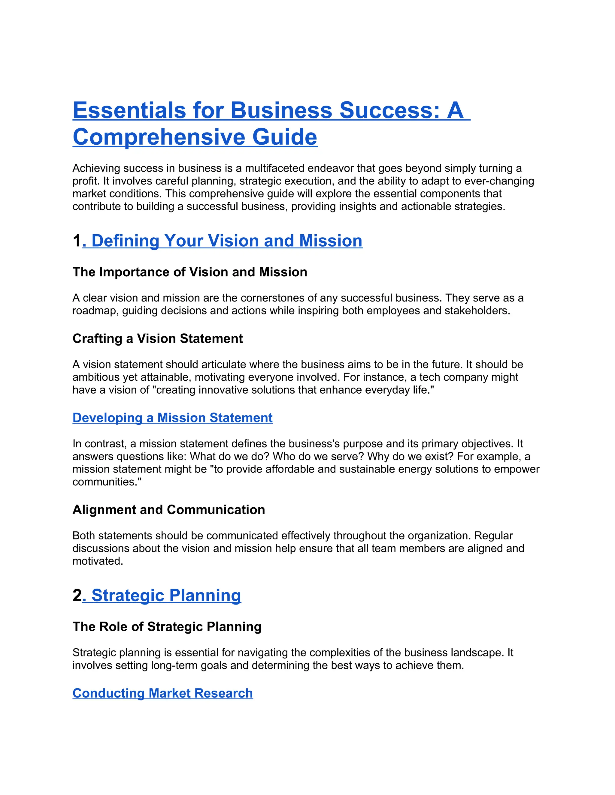 Essentials for Business Success: A Comprehensive Guide | PDF
