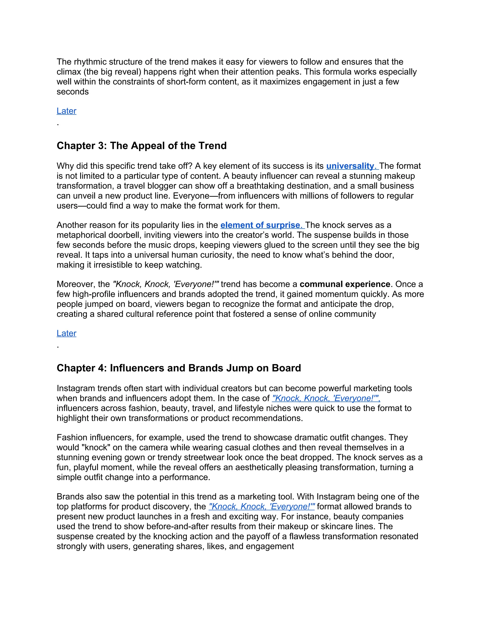 Knock Knock Everyone The Instagram Trend | DOCX