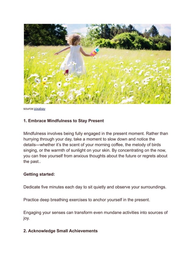 4 Ways to Find Joy in Everyday Moments.. | PDF | Wellness | Healthy Living