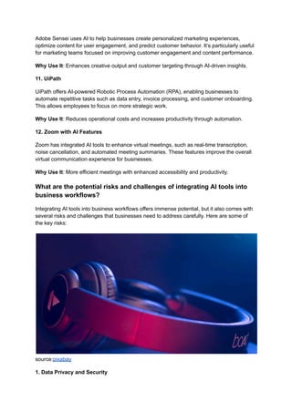 12 Essential AI Tools for Businesses to Thrive in 2024 | PDF