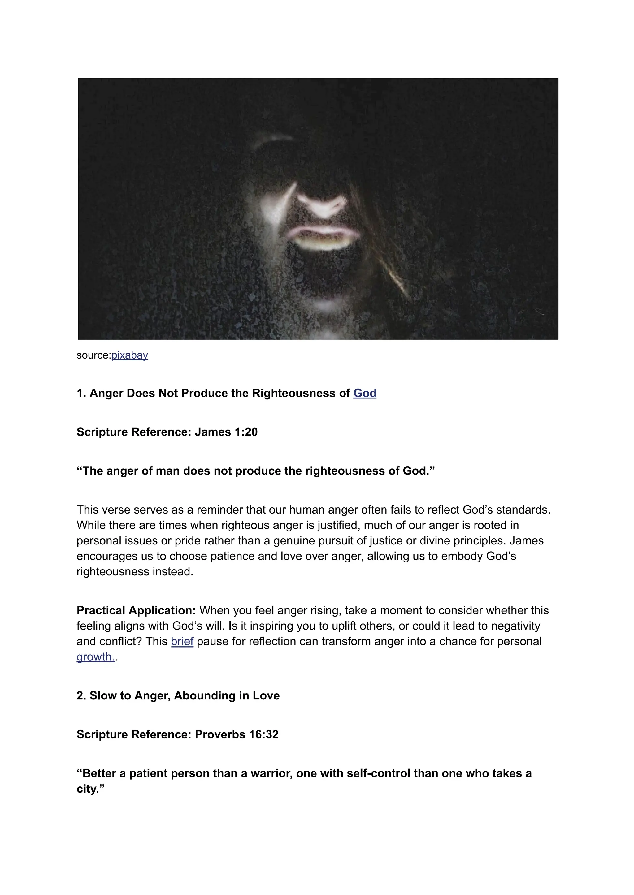 4 Biblical Lessons on Anger and Righteousness | PDF | Christianity ...