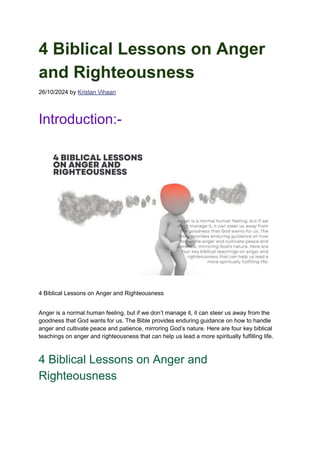 4 Biblical Lessons on Anger and Righteousness | PDF | Christianity ...