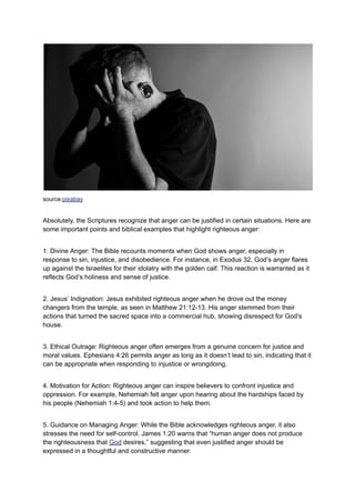 4 Biblical Lessons on Anger and Righteousness | PDF | Christianity ...