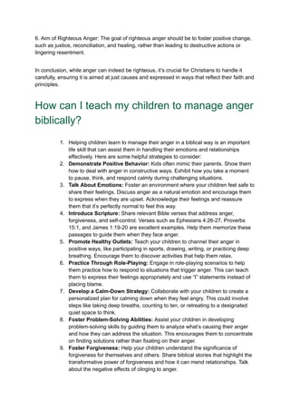 4 Biblical Lessons on Anger and Righteousness | PDF | Christianity ...